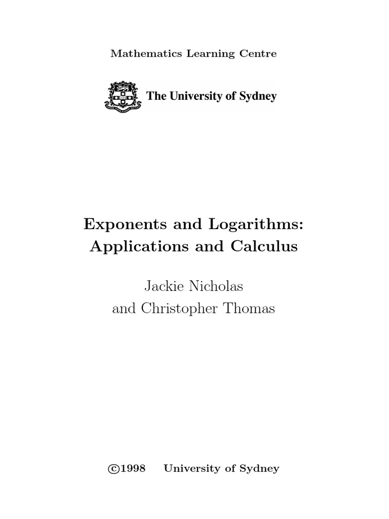 Maths Guide Logarithms Exponentials | PDF | Logarithm | Exponential ...