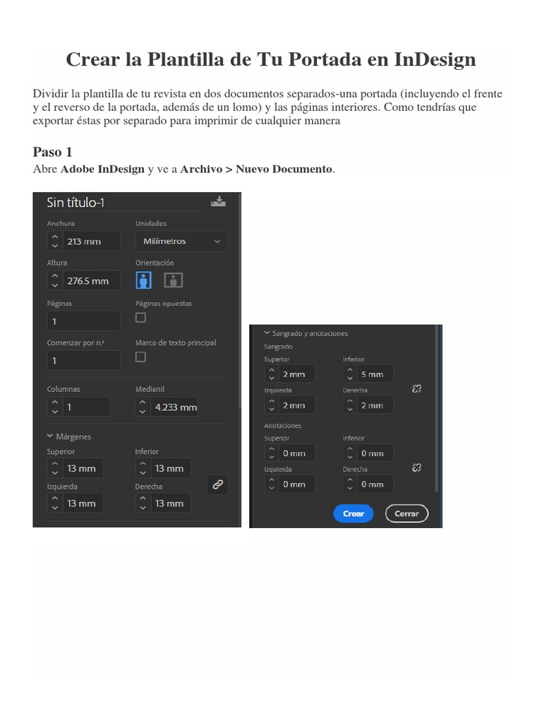 Crear La Plantilla de Tu Portada en InDesign | PDF | Point and Click