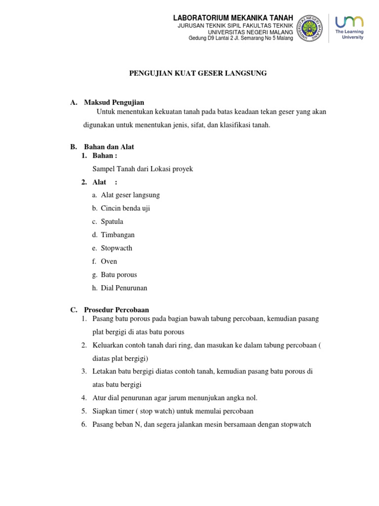 Uji Geser | PDF