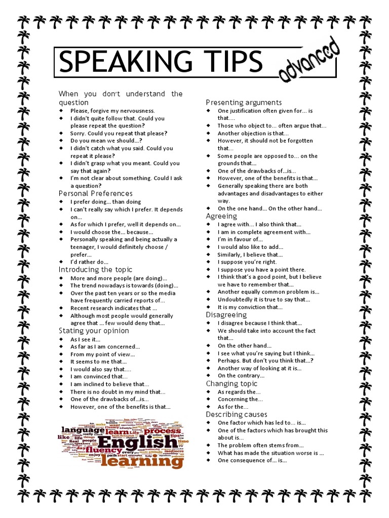 Essential Speaking Tips and Phrases | PDF | Epistemology | Cognitive ...