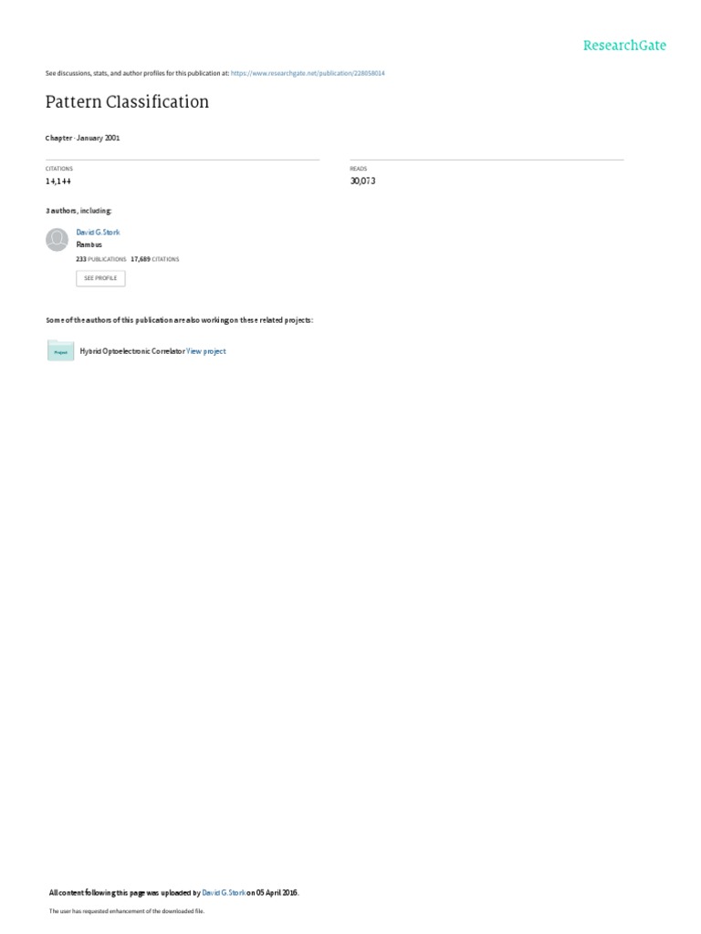 Pattern Classification PDF | PDF | Statistical Classification | Loss Function