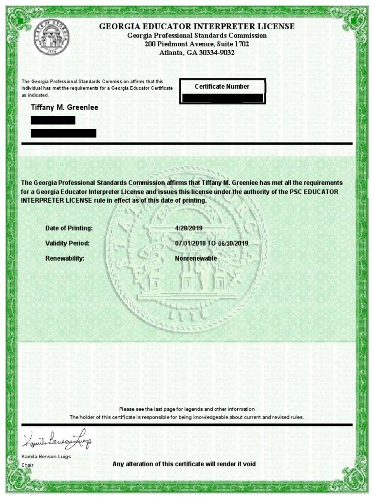 Ga PSC License Portfolio | PDF