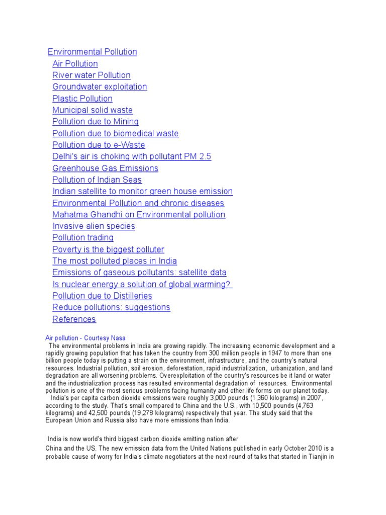 Environmental Pollution Project | PDF | Air Pollution | Pollution