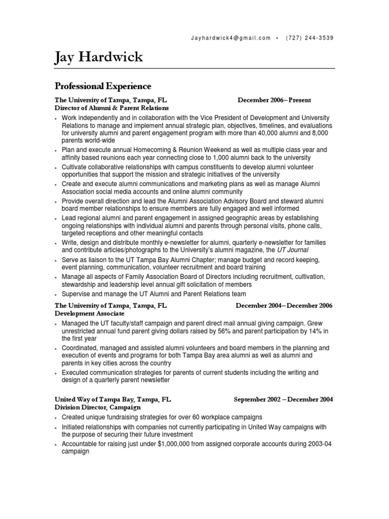 Jay Hardwick Resume | PDF | Board Of Directors | Learning