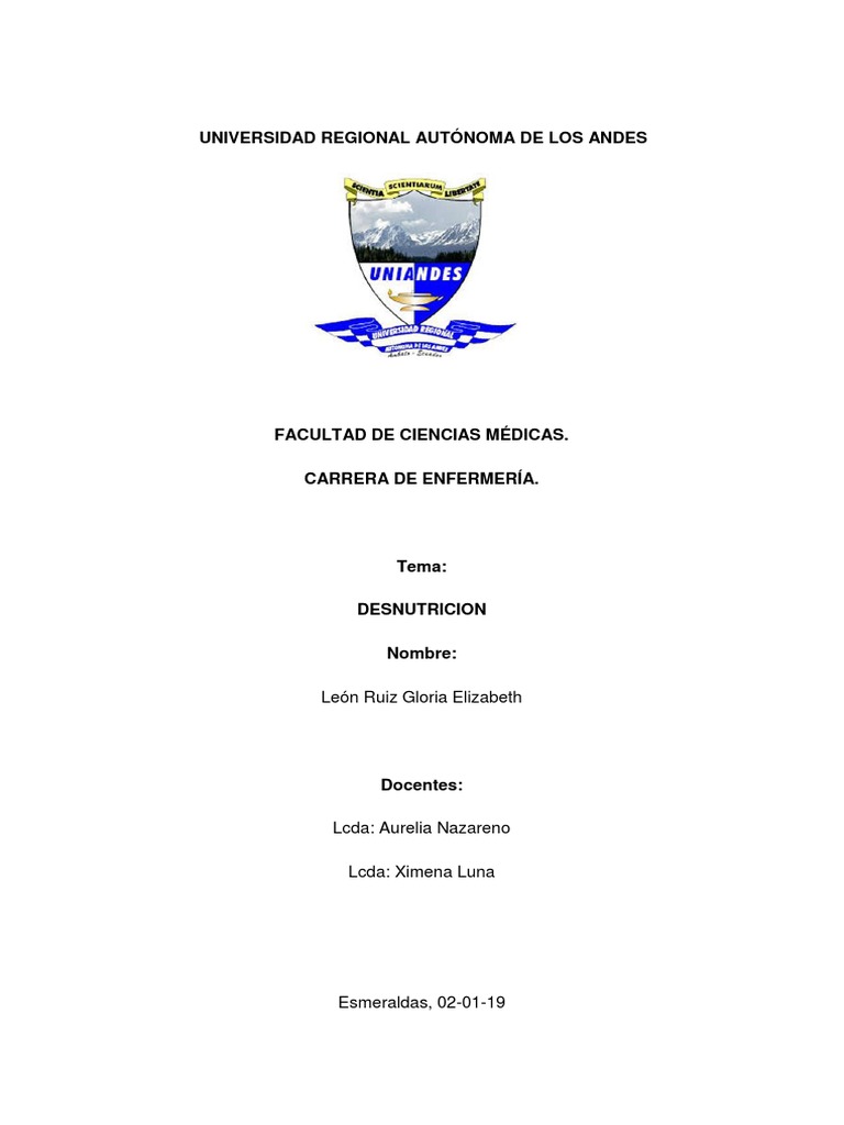 La Desnutrición Pdf Desnutrición Nutrición