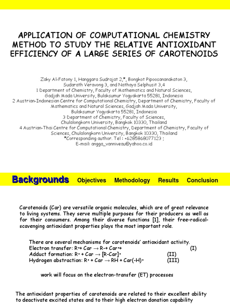 Application of Computational Chemistry Method To Study The Relative ...