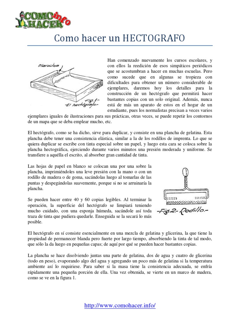 Como Hacer Un Hectografo | PDF | Papel | Tinta