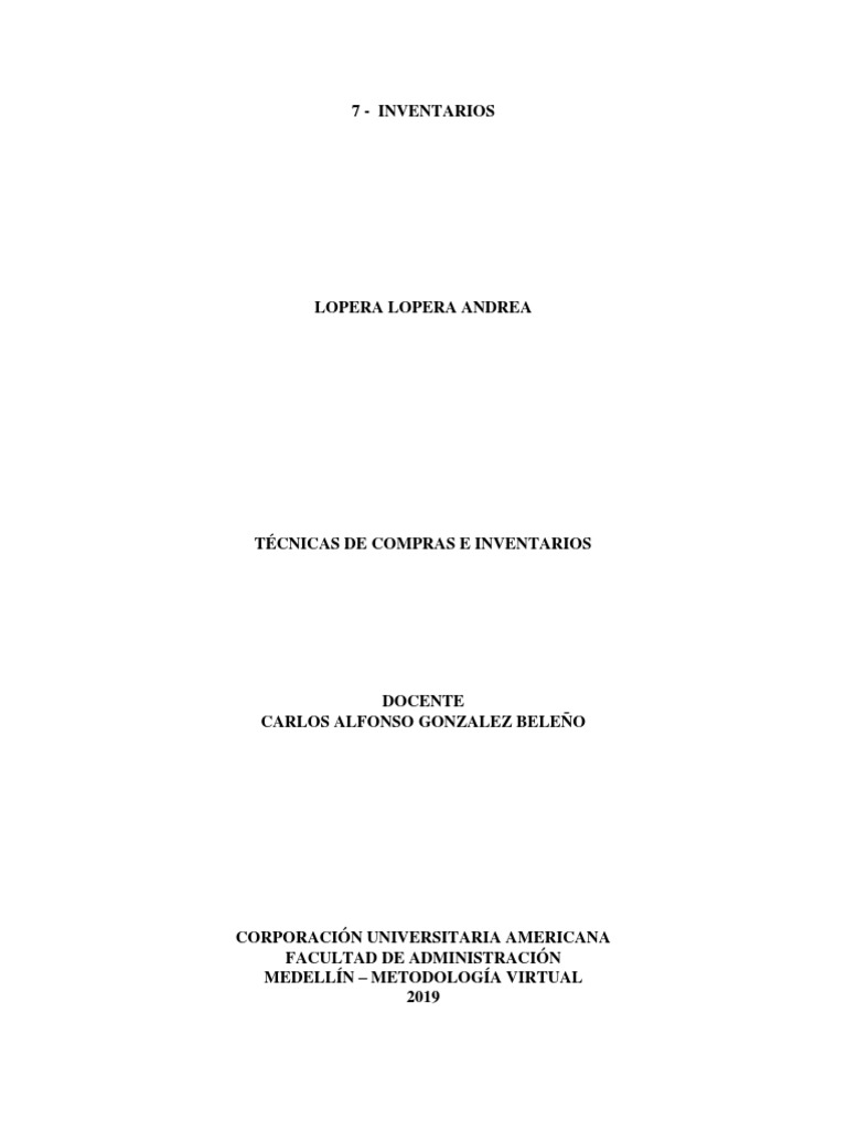 7 - TRABAJO FINAL - Andrea Lopera Lopera - INVENTARIOS PDF | PDF ...