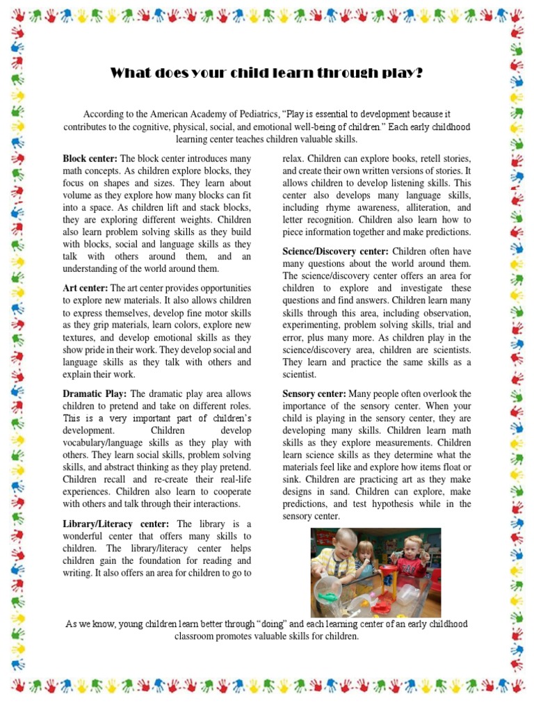 What Do Children Learn Through Play | PDF | Learning | Science