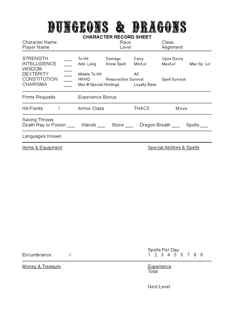 OD&D Character Sheet DF