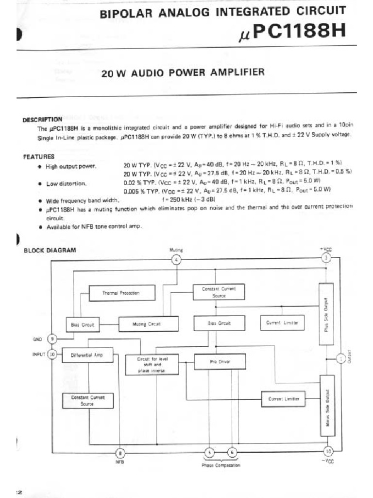Datasheet Upc1188h (Substitui HA1397) PDF | PDF