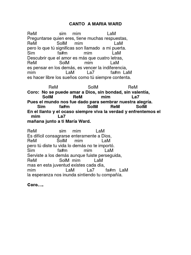 Himno A Maria Ward Pdf
