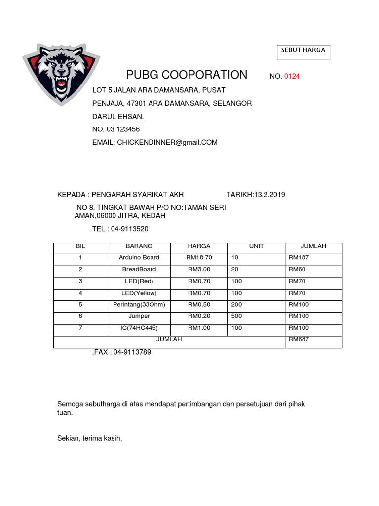 Sebut Harga Full | PDF