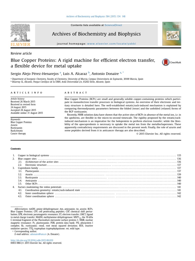 3 Blue Copper Proteins | PDF | Coordination Complex | Copper