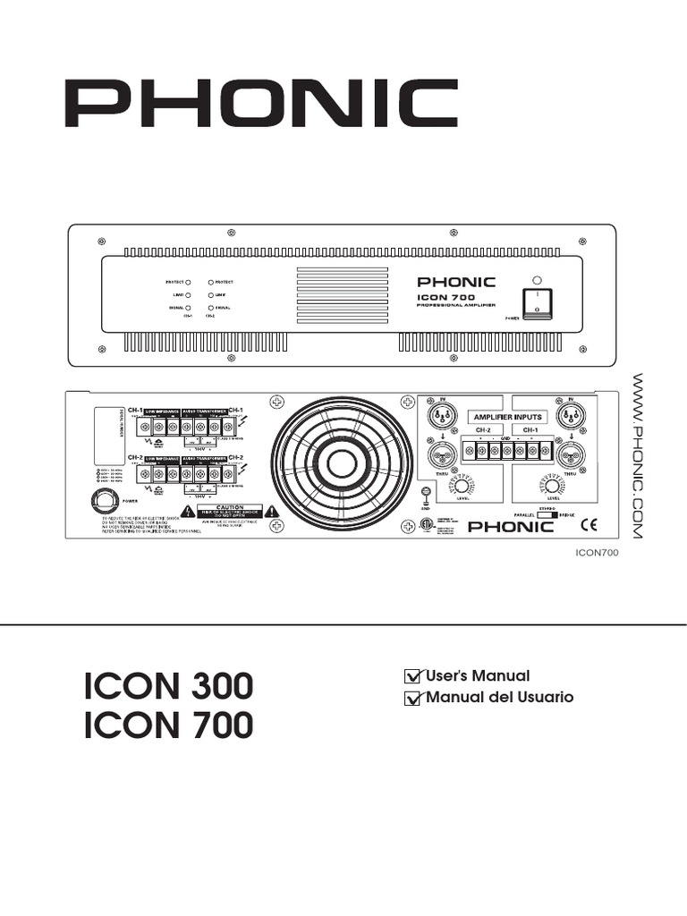 Phonic Icon 700 PDF | PDF | Amplifier | Loudspeaker