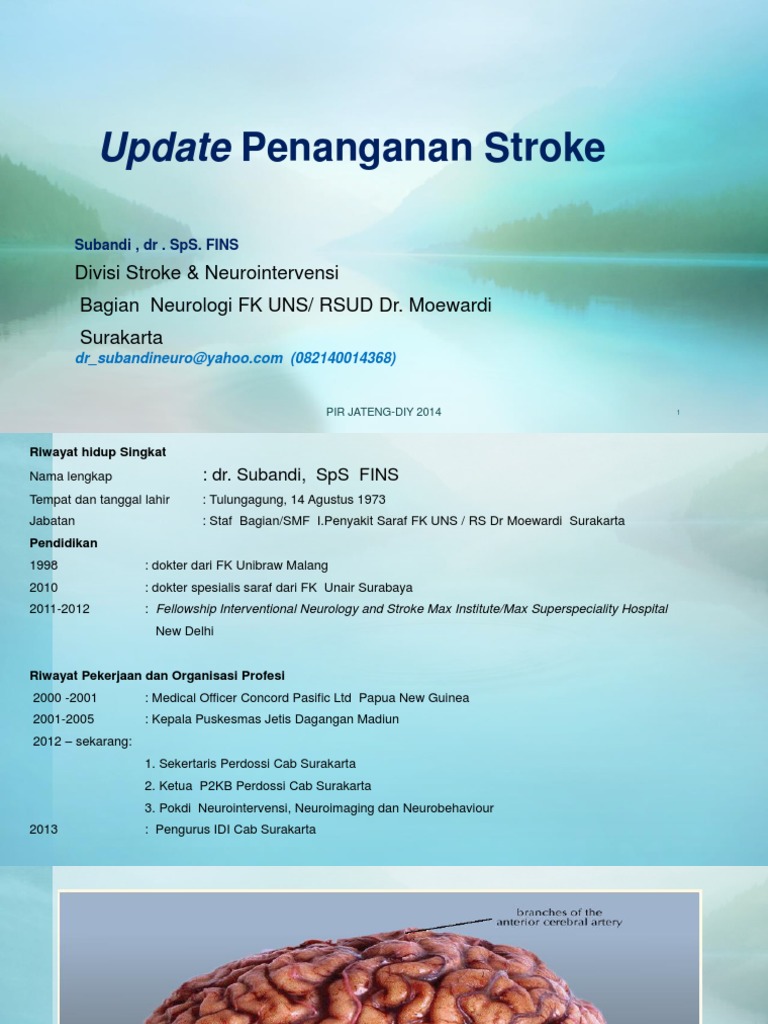 6a1. Stroke - DR Subandi | PDF | Ischemia | Atheroma