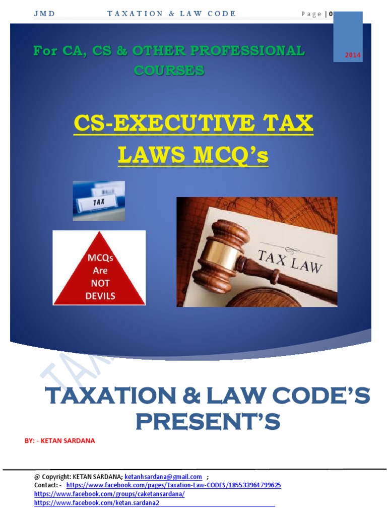 Taxation Law Codes Presents Cs Executive Tax Laws ...
