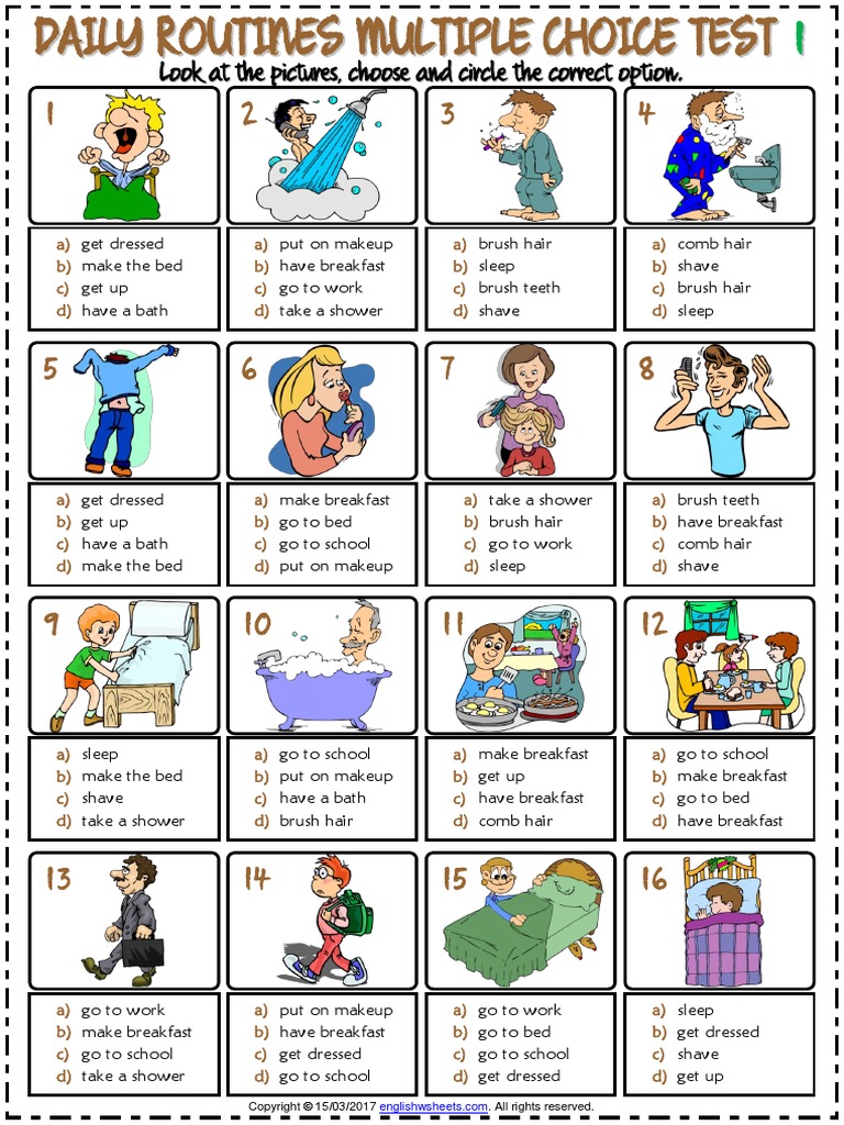 Daily Routines Vocabulary | PDF