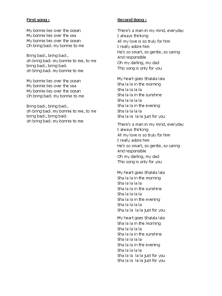 Action Song Lyrics | PDF | Recorded Music | Songs