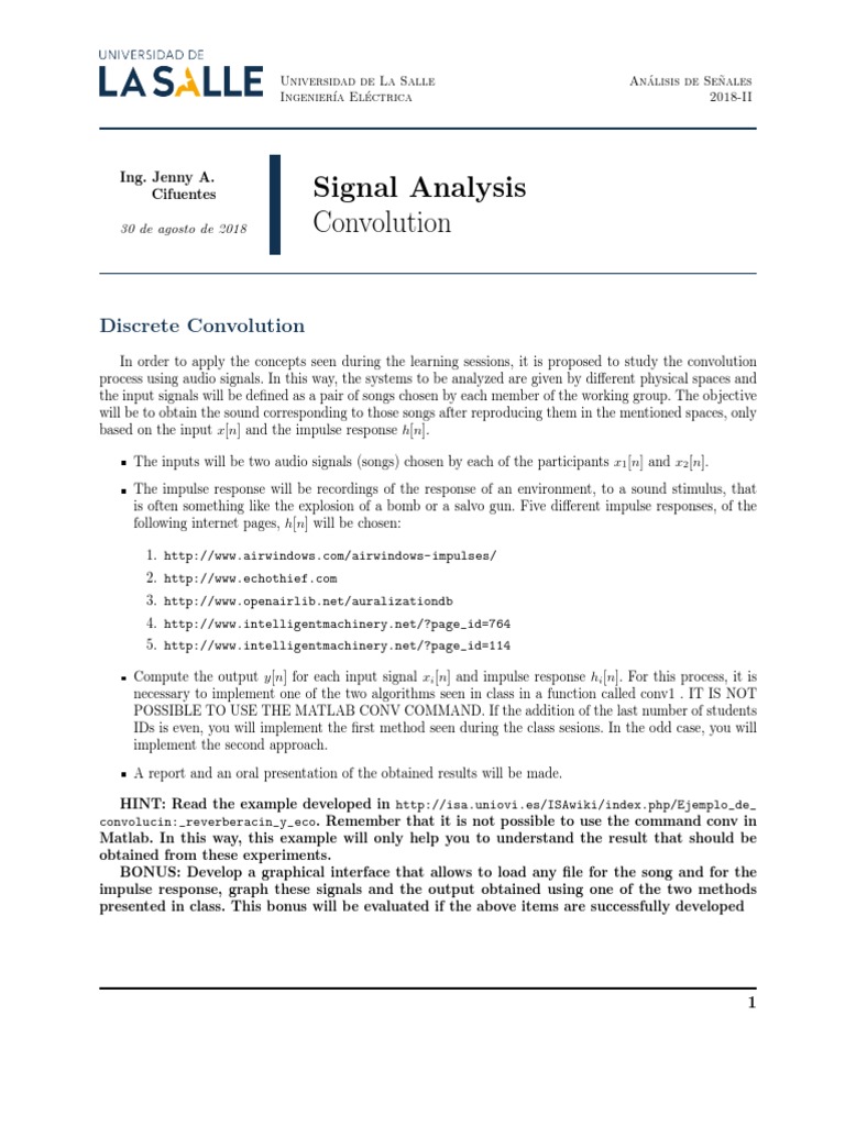 Práctica 2 Señales | Download Free PDF | Convolution | Theoretical Computer Science