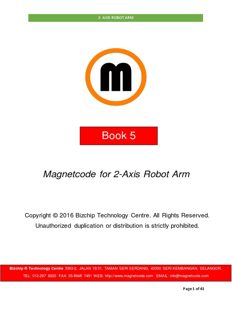 Book 5: Magnetcode For 2-Axis Robot Arm | PDF | Button (Computing ...