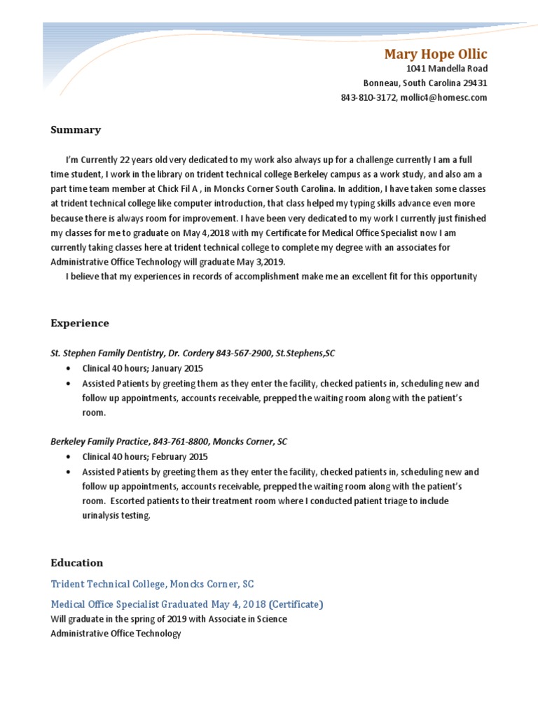 Hope Resume Updated 2019 3 | PDF | Health Care | Business