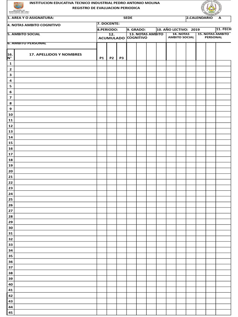 Formato Lista Notas | PDF