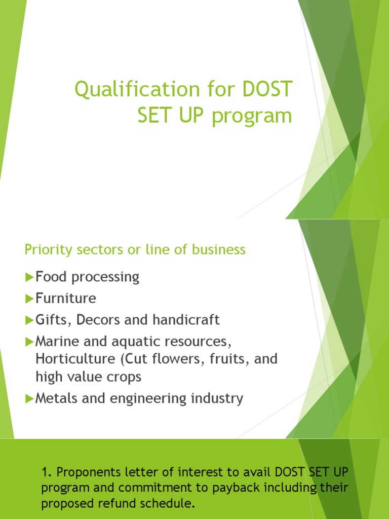 Qualification For DOST SET UP Program | PDF