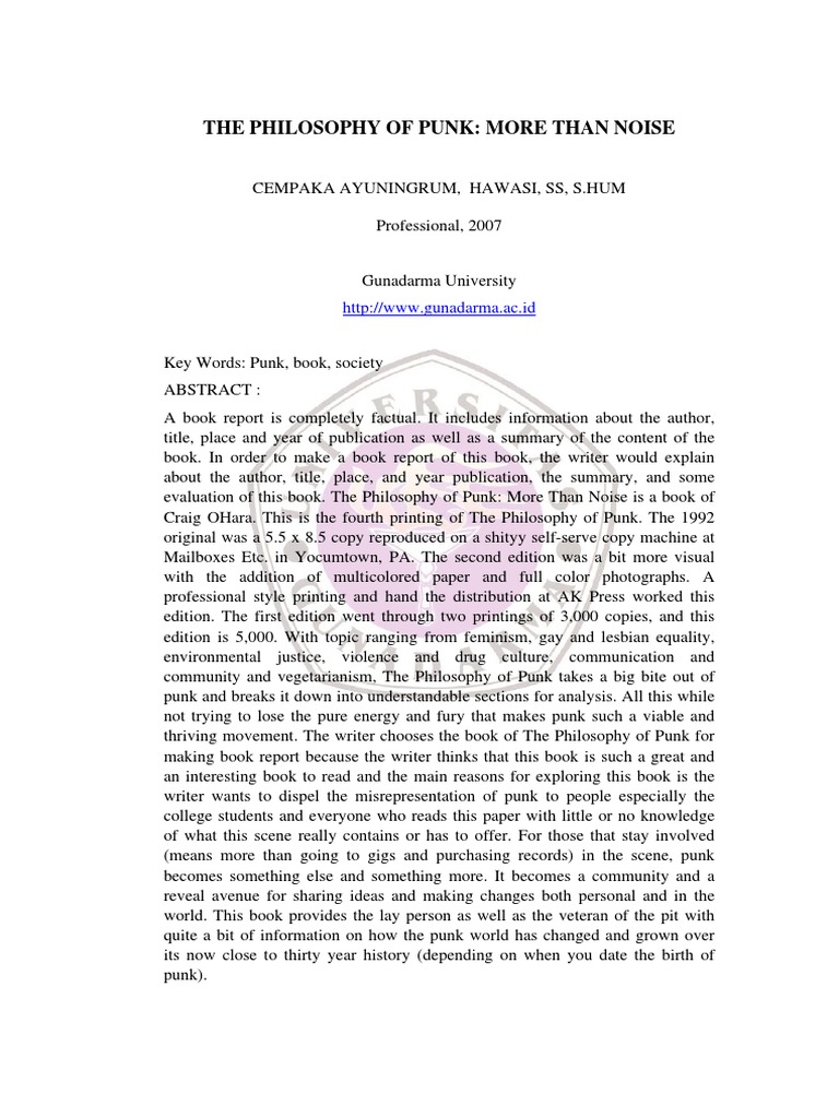 The Philosophy of Punk: More Than Noise | PDF | Social Science | Philosophy
