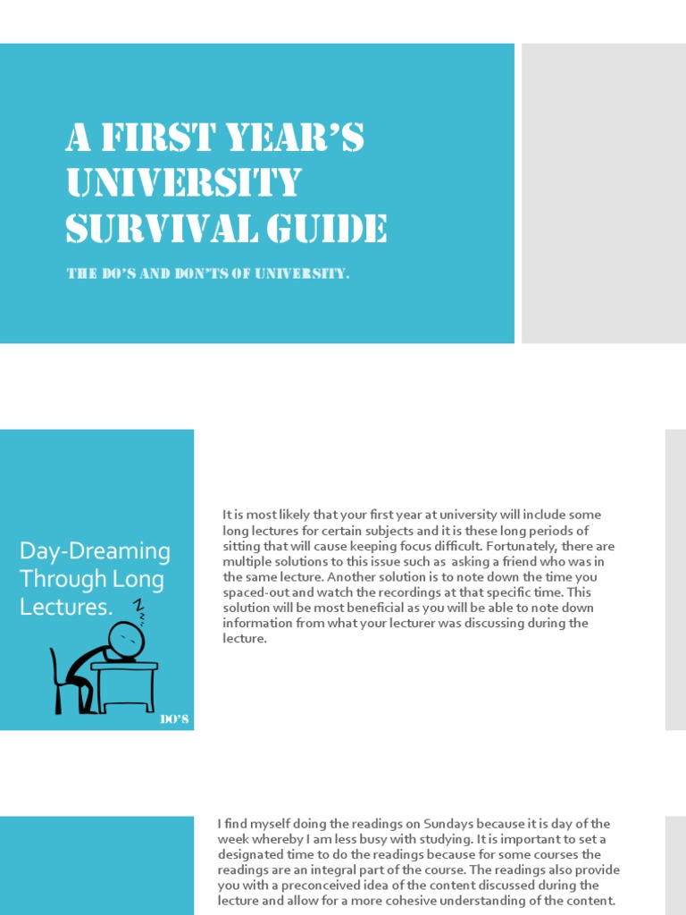 A First Year's University Survival Guide | PDF | Communication | Psychology