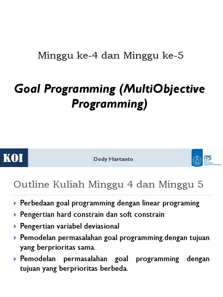 Goal Programming | PDF
