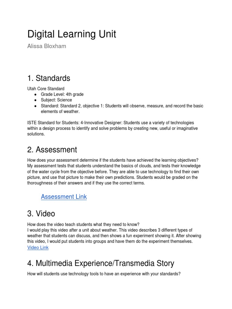 Digital Learning Unit 1 | PDF | Thunder | Experiment