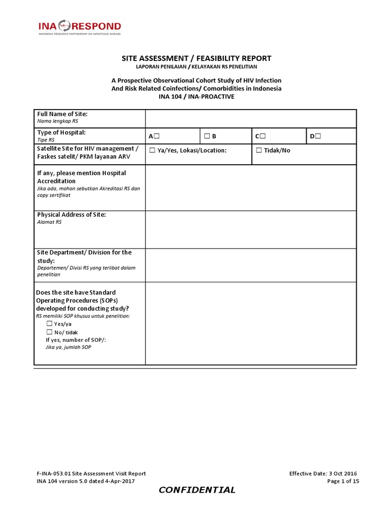 INA104 - Site Assessment Visit Report - FINAL | PDF | Institutional ...