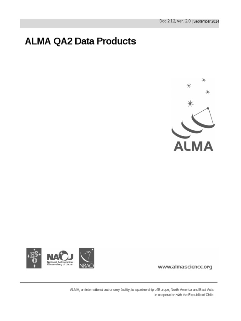 ALMA QA2 Products v2.0 | PDF | Computer File | File Format