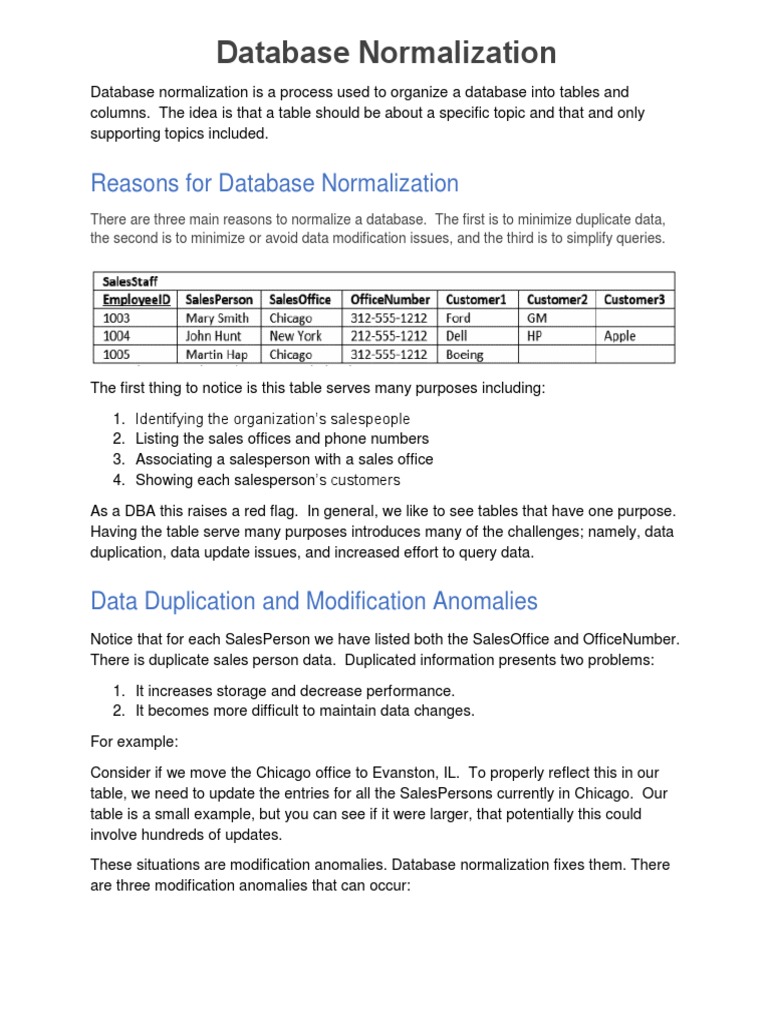 Normalization | PDF | Table (Database) | Databases
