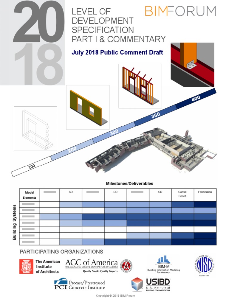 BIMForum LOD 2018 - Spec Part 1 - and - Guide - PUB DRAFT PDF | PDF ...