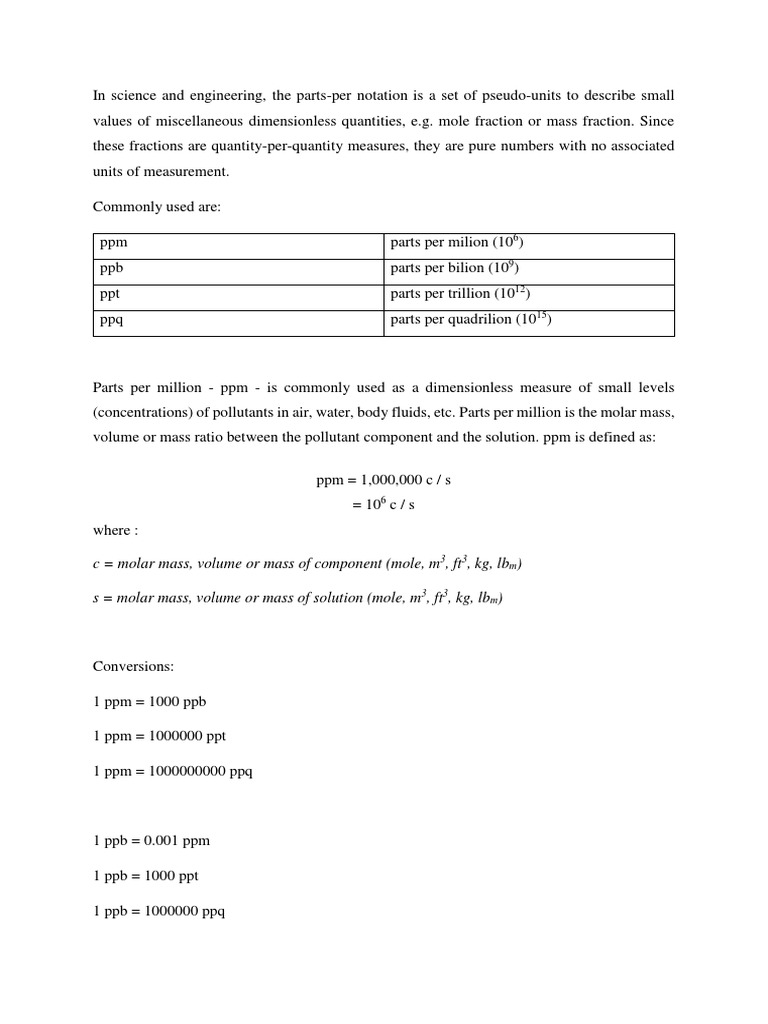 PPM, PPB, PPT, PPQ | PDF
