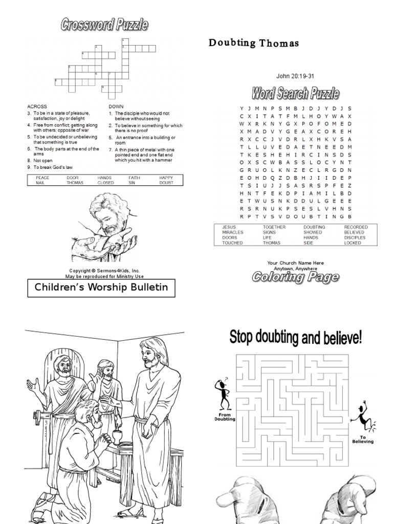 Doubting Thomas Bulletin | PDF