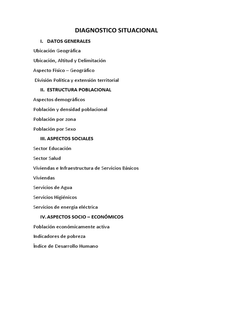 Estructura Diagnostico Situacional | PDF