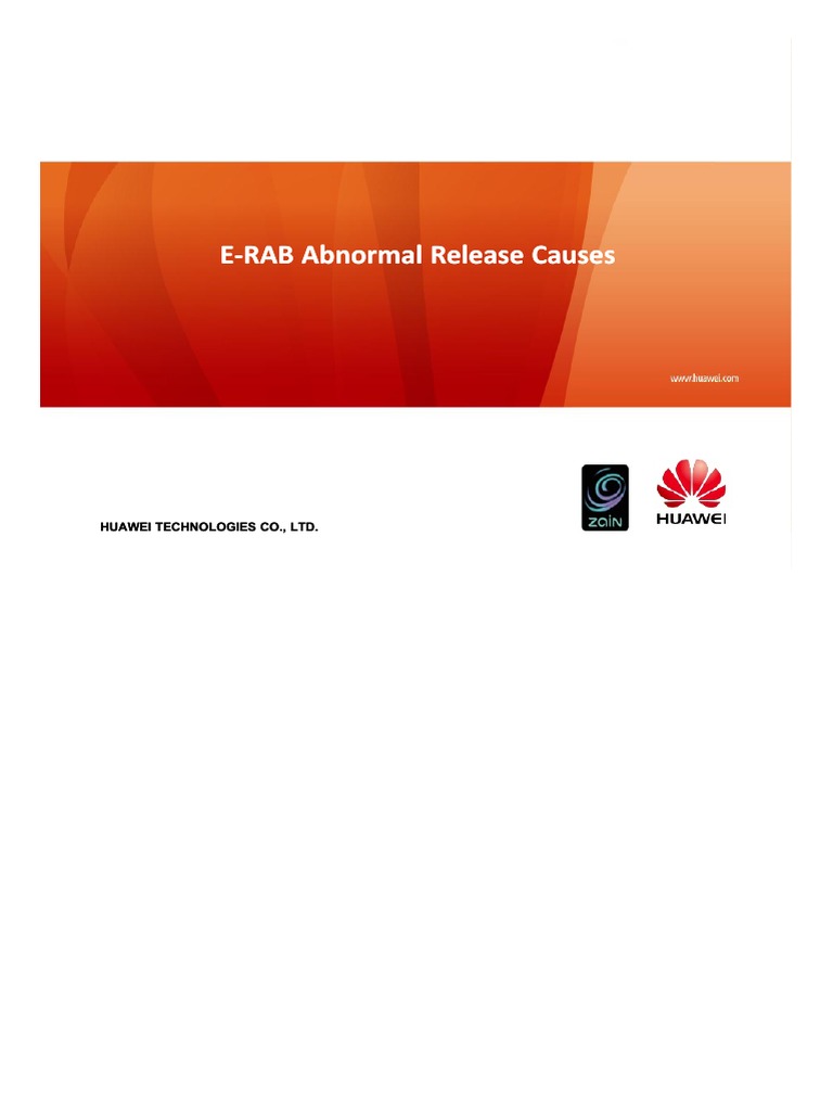 LTE ERAB AbNormal Release Causes | Communications Protocols | Computer Data