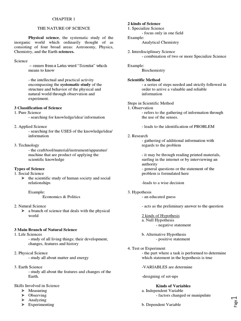 Nat Sci 1 | PDF | Force | Atoms
