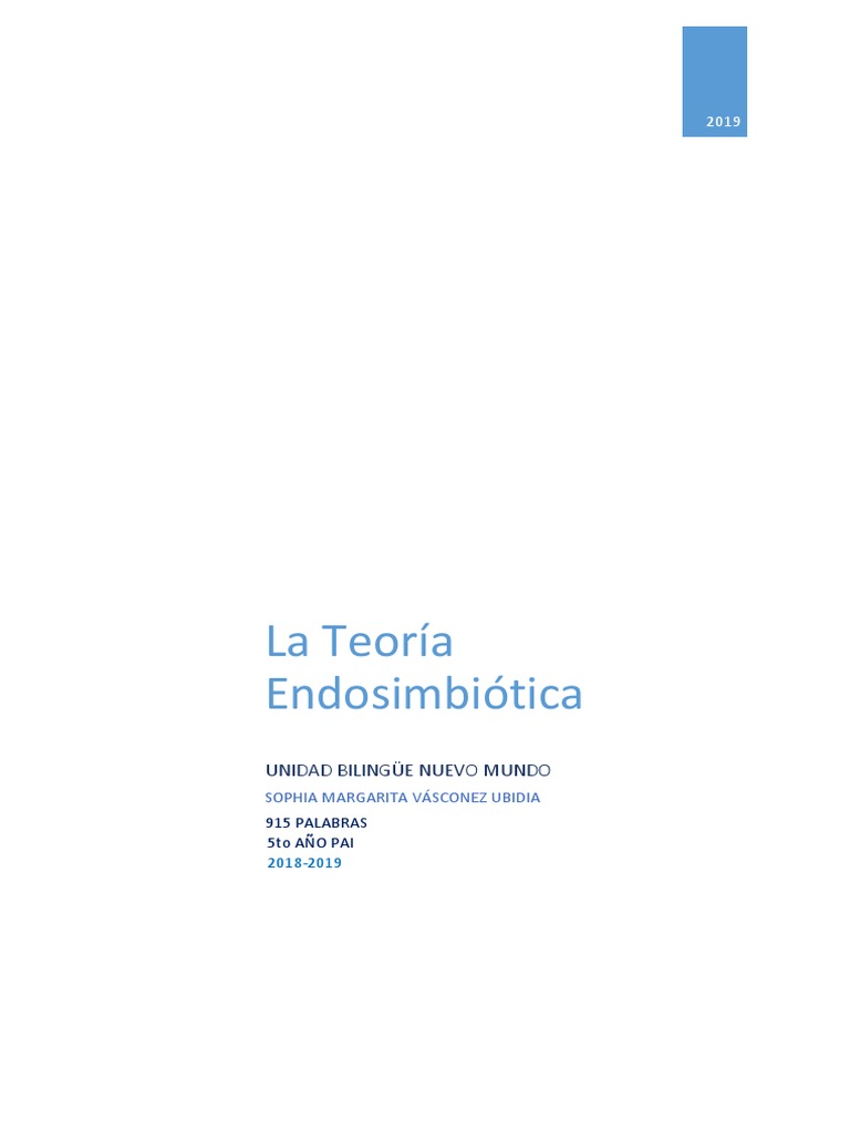La teoría endosimbiótica: el origen de las células eucariotas | PDF ...