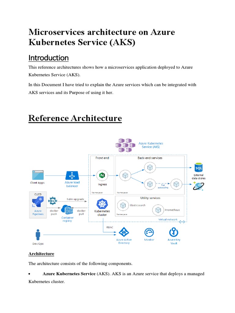 Microservices Architecture On Azure Kubernetes Service | PDF ...