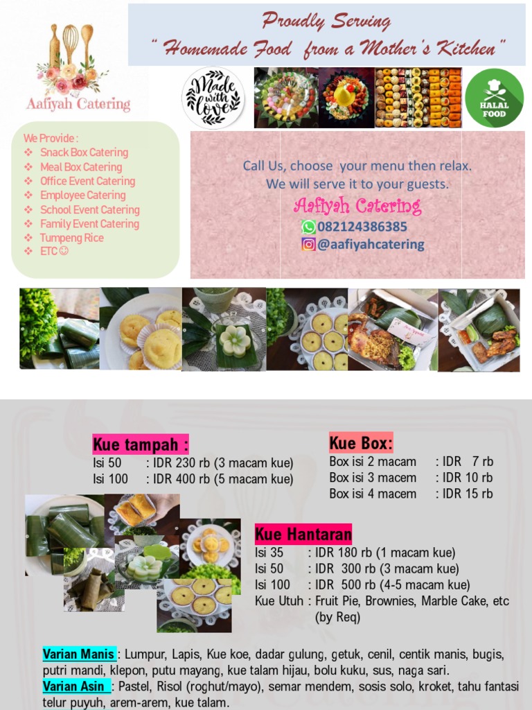 Aafiyah Catering Booklet | PDF | Indonesian Cuisine | Southeast Asian ...