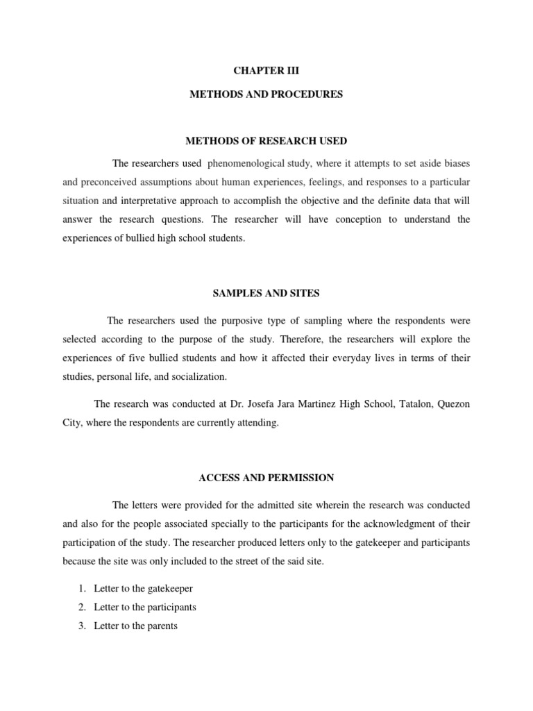 Methods and Procedures | PDF | Data Analysis | Data