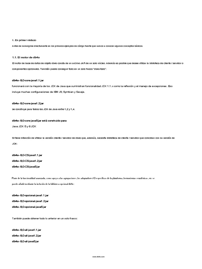 Db4o 8.0 Tutorial | PDF | Eclipse (software) | Java (lenguaje de ...