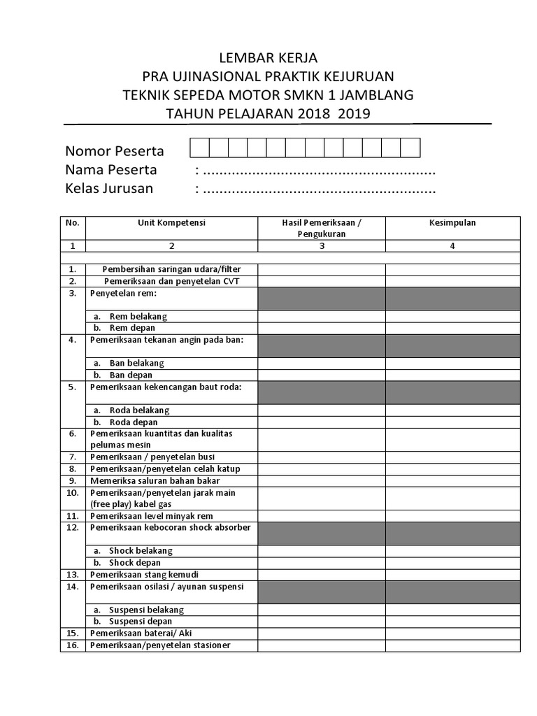 LEMBAR KERJA Pra Ujikom 2019 Ok | PDF