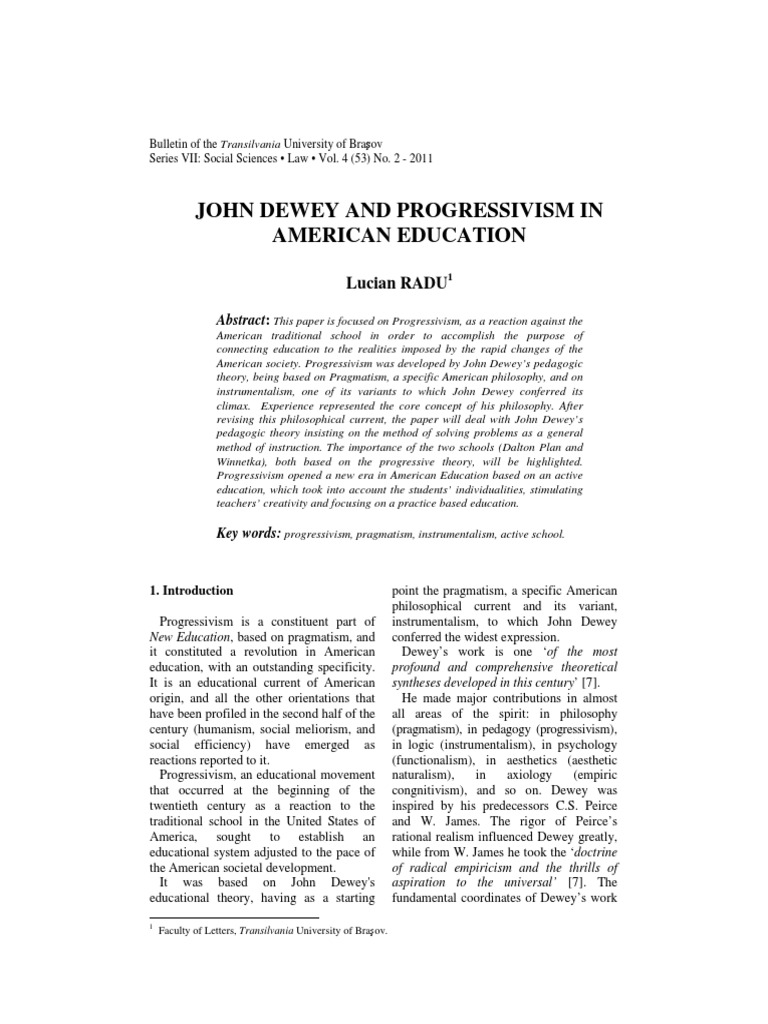 John Dewey And Progressivism In American Download Free Pdf