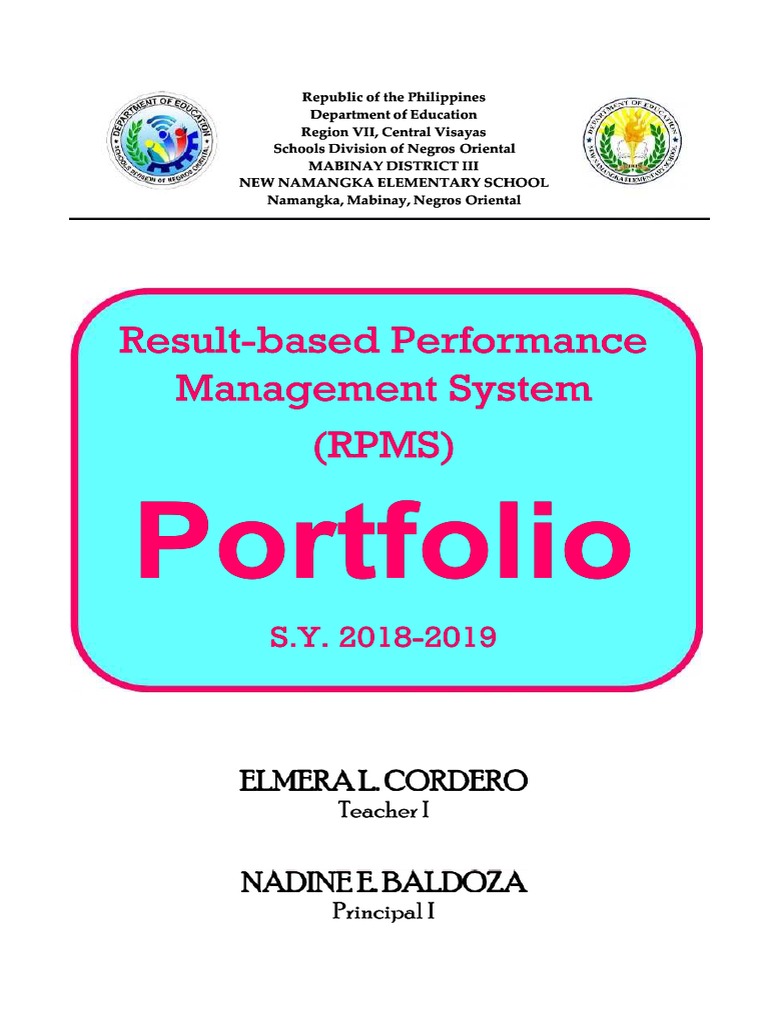 Rpms Portfolio Cover PDF | PDF | Teachers | Curriculum