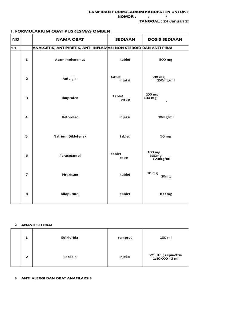 Formularium Obat Puskesmas | PDF